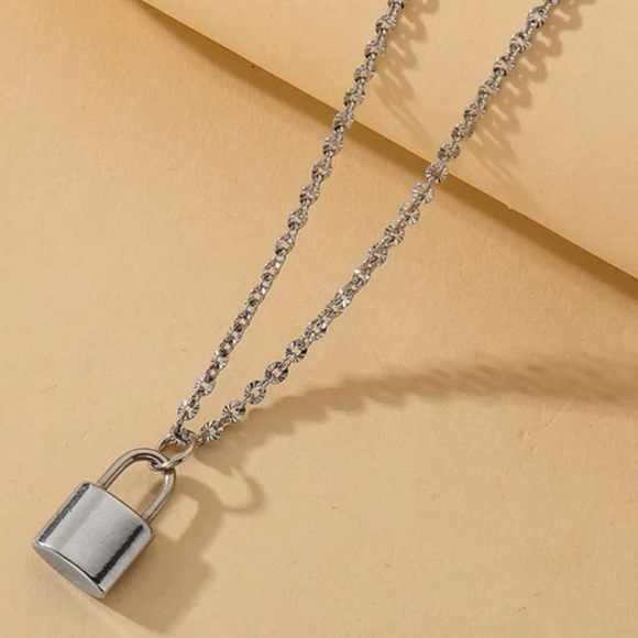 Jewelry | Stainless Steel Lock Pendant Necklace | Poshmark